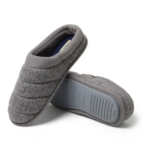 DEARFOAMS Asher Marled Knit Clog Slipper - Grey