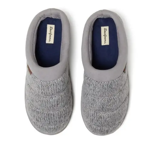 DEARFOAMS Asher Marled Knit Clog Slipper - Grey