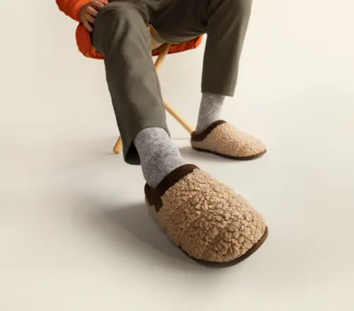 DEARFOAMS Asher Marled Knit Clog Slipper - Latte