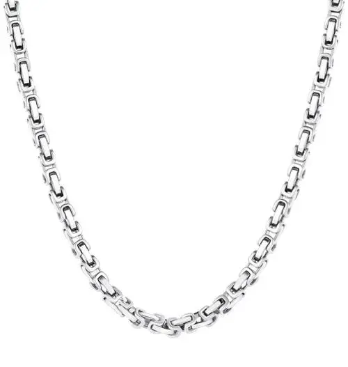 DONATELLO GIAN Name Sterling Byzantine Chain Necklace