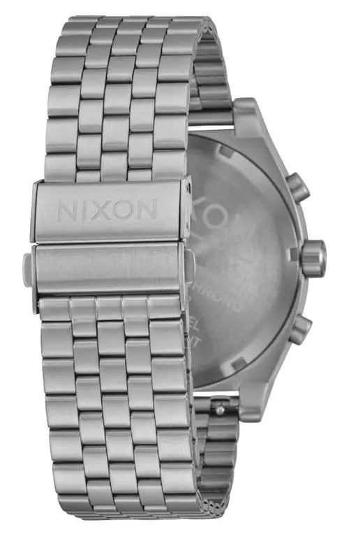Nixon Time Teller Chronograph Bracelet Watch - Silver/midnight/silver