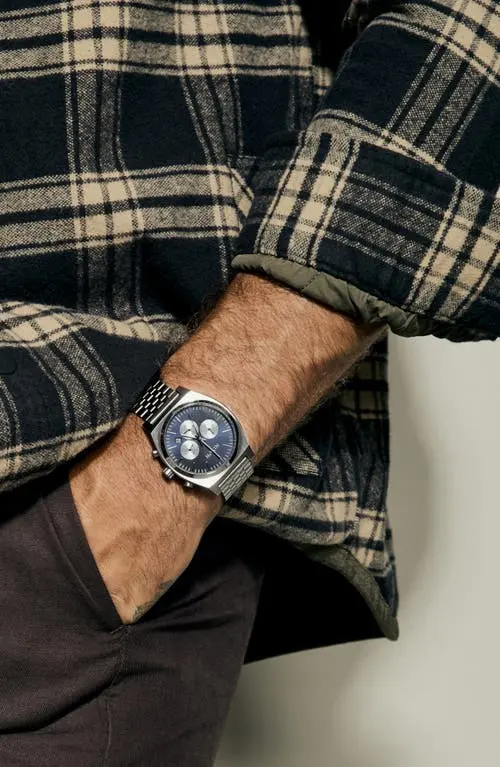 Nixon Time Teller Chronograph Bracelet Watch - Silver/midnight/silver