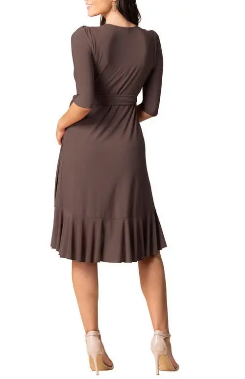 KIYONNA Whimsy Midi Wrap Dress - Java
