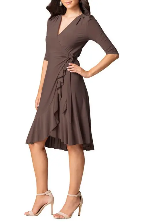 KIYONNA Whimsy Midi Wrap Dress - Java