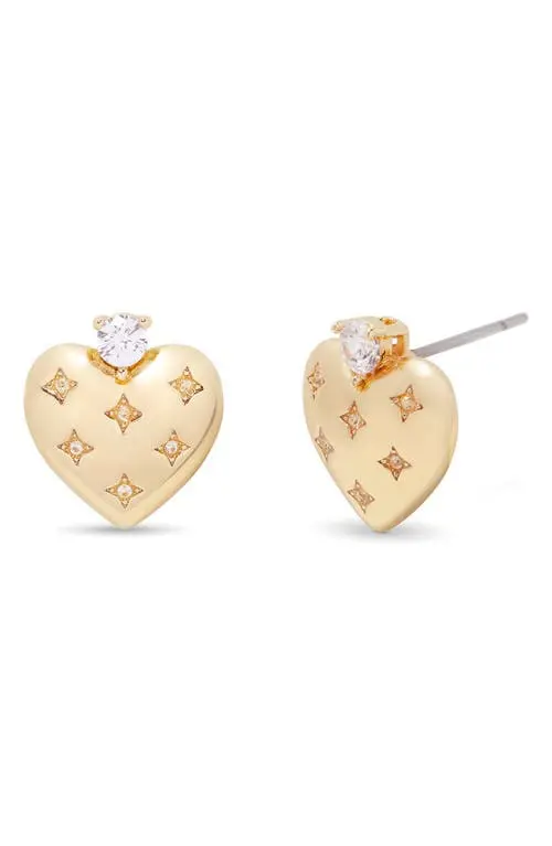 BROOK & YORK Lillian Heart Stud Earrings - Gold