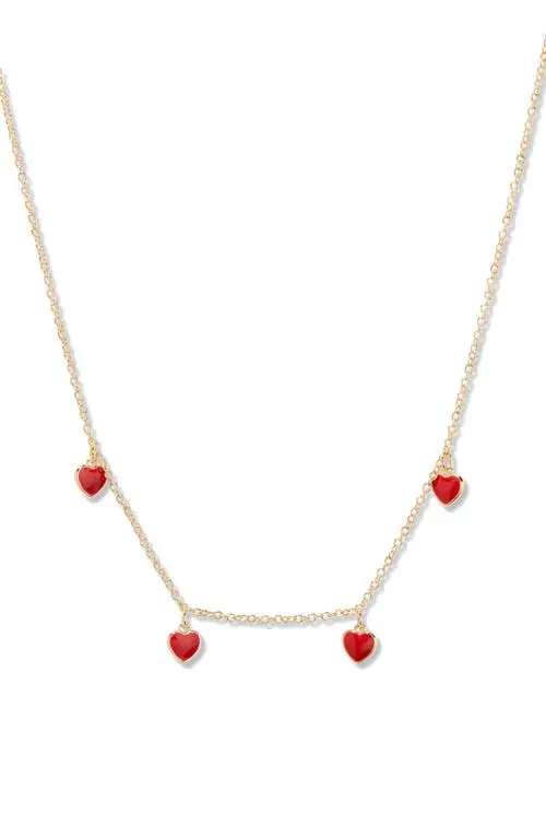 BROOK & YORK Meave Heart Necklace - Red/ Gold