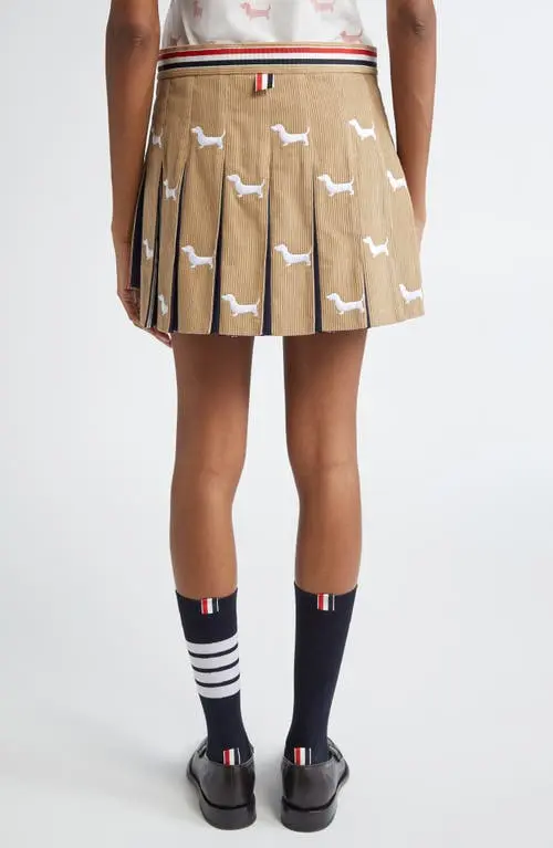 Thom Browne Hector Pleated Corduroy Miniskirt