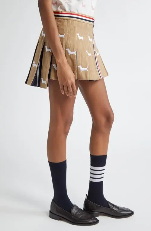 Thom Browne Hector Pleated Corduroy Miniskirt