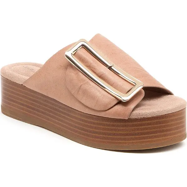 KELSI DAGGER BROOKLYN Dover Woven Platform Sandal - Pale Pink