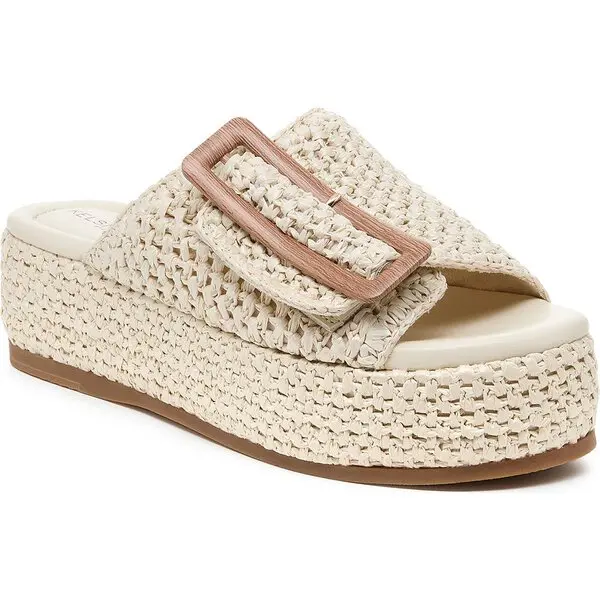 KELSI DAGGER BROOKLYN Dover Woven Platform Sandal - Shell