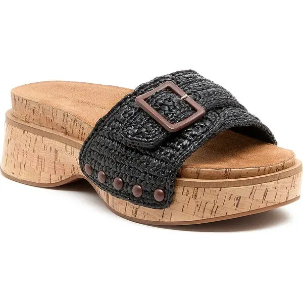 KELSI DAGGER BROOKLYN Paulie Platform Slide Sandal - Black
