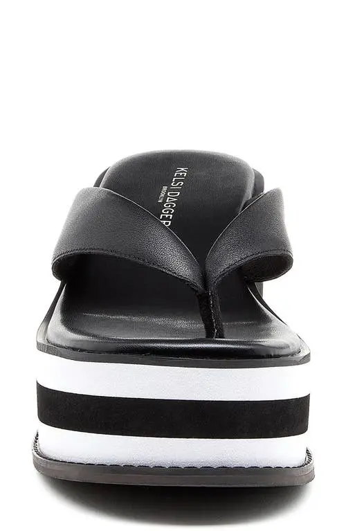 KELSI DAGGER BROOKLYN Gigi Striped Platform Wedge Flip Flop