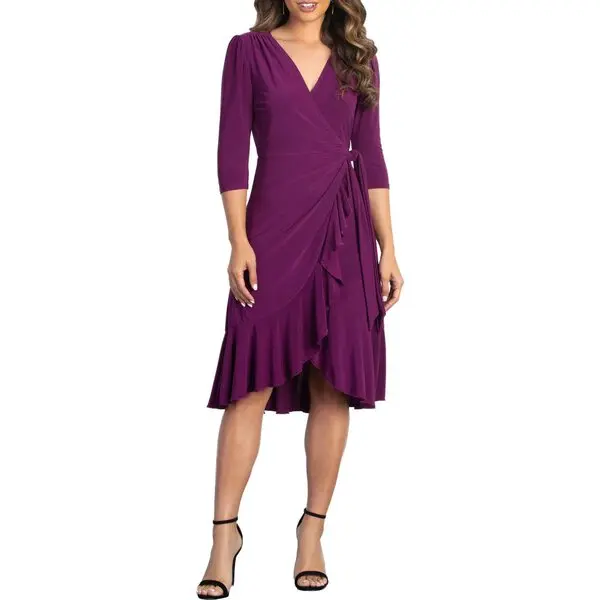 KIYONNA Whimsy Midi Wrap Dress - Magenta