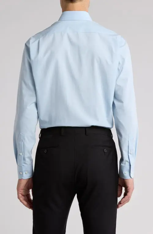Nordstrom Non-iron Traditional Fit Solid Cotton Dress Shirt - Blue Skyway