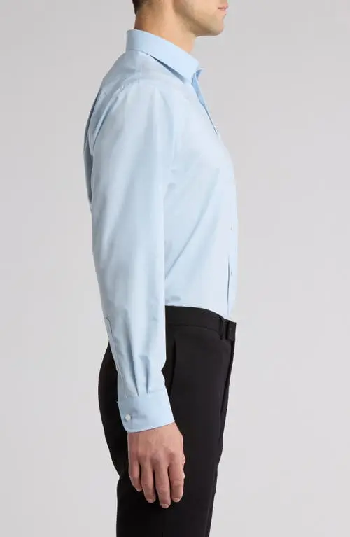 Nordstrom Non-Iron Traditional Fit Solid Cotton Dress Shirt - Blue Skyway |  Editorialist