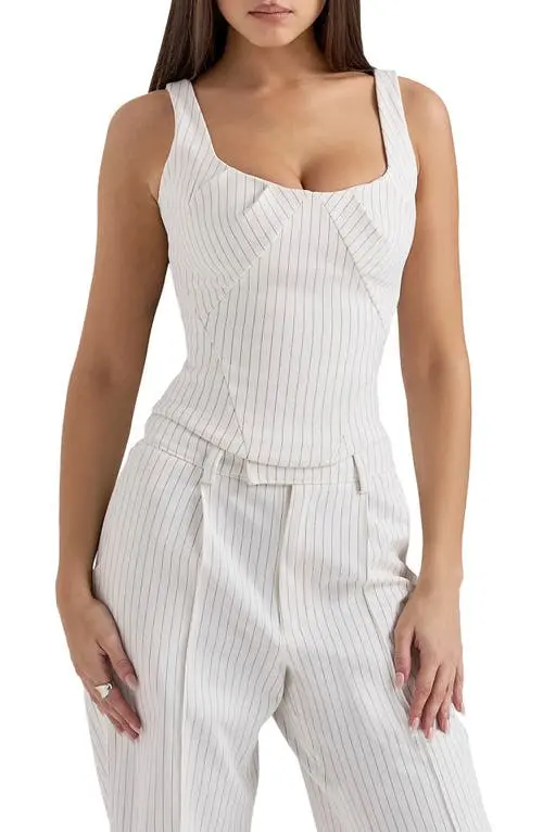 House Of Cb Selma Lace-up Corset Top - White