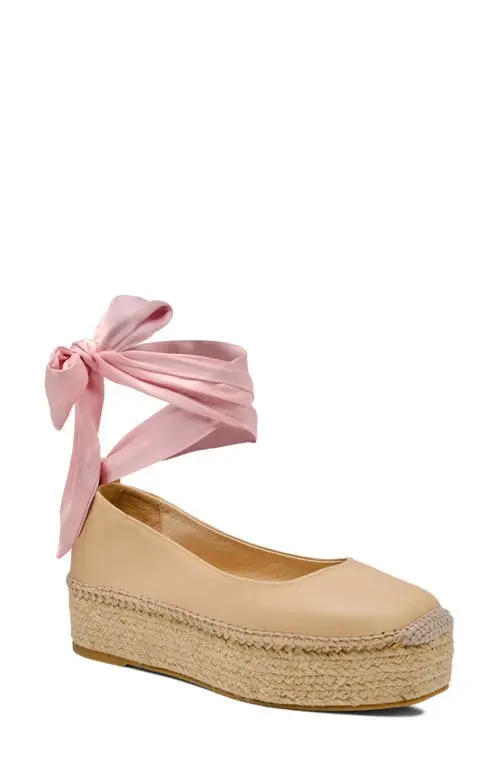 Free People Starboard Ankle Wrap Platform Espadrille - Light Tan