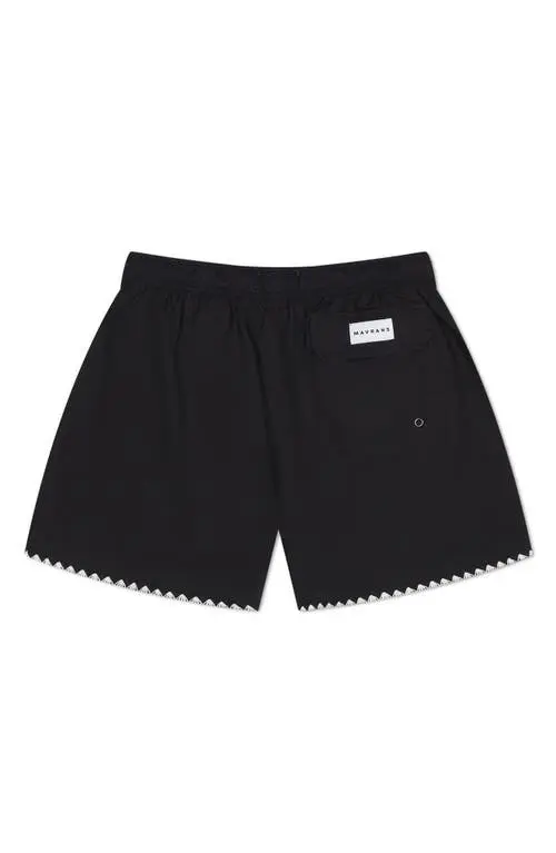 MAVRANS Stitch Waterproof Swim Trunks - Black