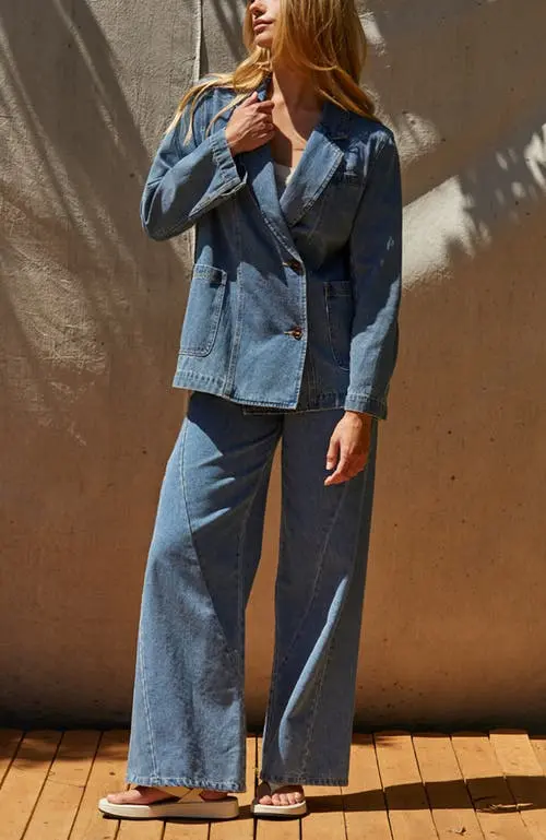 CRESCENT Double-breasted Denim Blazer