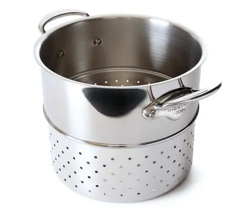 MAUVIEL M'cook 9.5 Inch Steel Pasta Insert - Silver