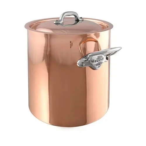 MAUVIEL M'heritage M'150s 10 Qt. Stock Pot W/lid Cast Stainless Handle - Copper