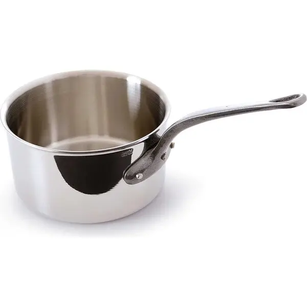 MAUVIEL M'cook Ci 1.9 Quart Stainless Steel Covered Saucepan W/cast Iron Handle - Silver