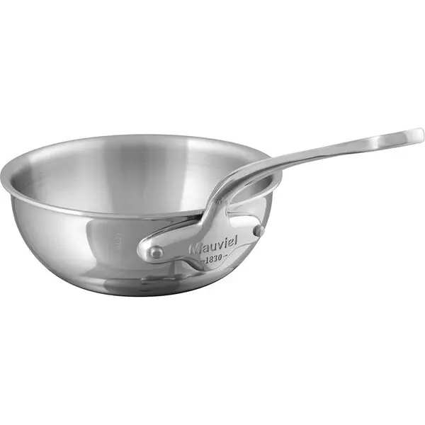 MAUVIEL M'cook Stainless Steel Curved Splayed Saute Pan - Silver