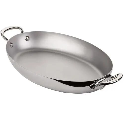 MAUVIEL M'cook 13.8 Inch Magnetic Oval Pan - Silver