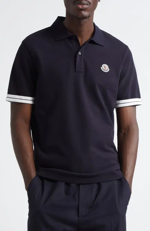 Moncler Tipped Cotton Piqué Polo
