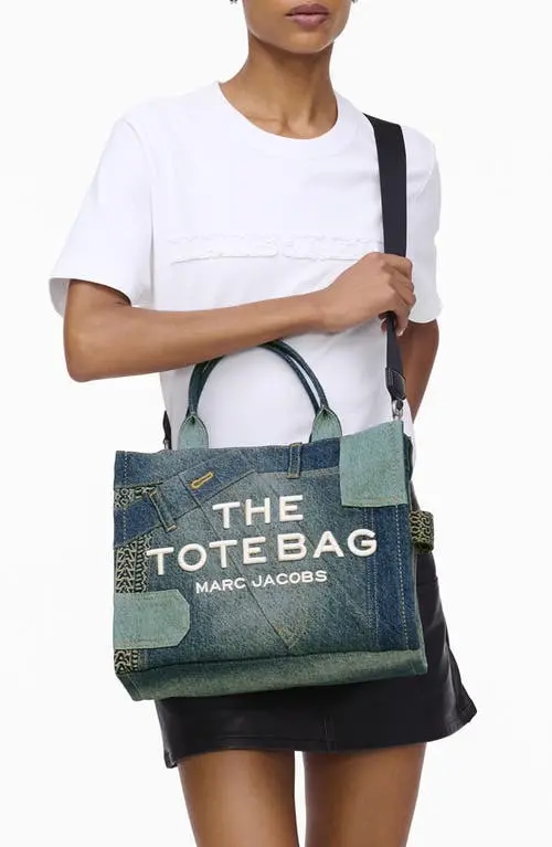Marc Jacobs Deconstructed Denim Medium Tote - Indigo Multi