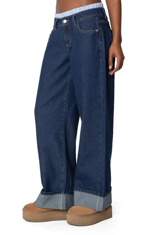 EDIKTED Low Rise Wide Leg Jeans