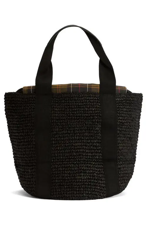 Barbour Lily Beach Raffia Tote - Black