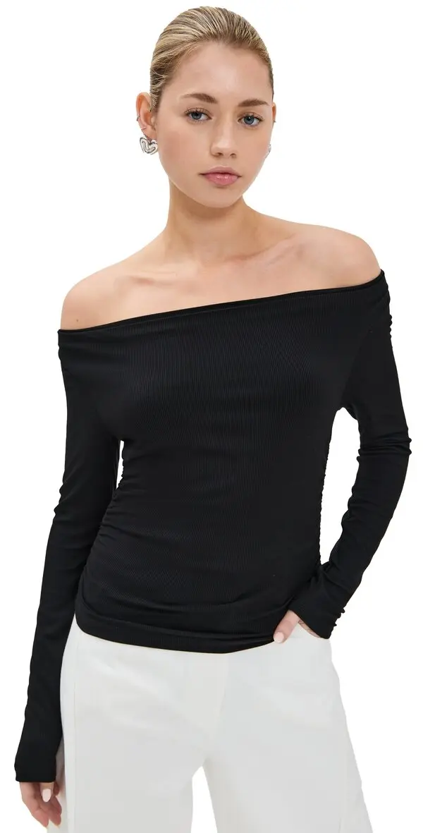 LE BOP Scarlet Off-shoulder Top - Black