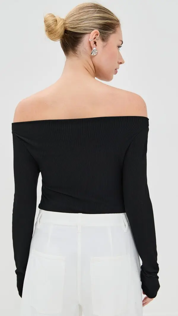 LE BOP Scarlet Off-shoulder Top - Black