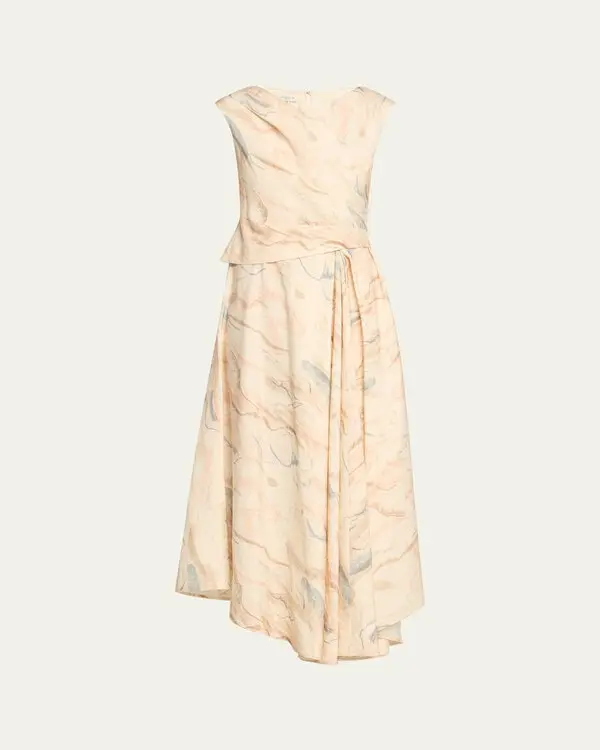 Lafayette 148 New York Draped-front Asymmetric Dress