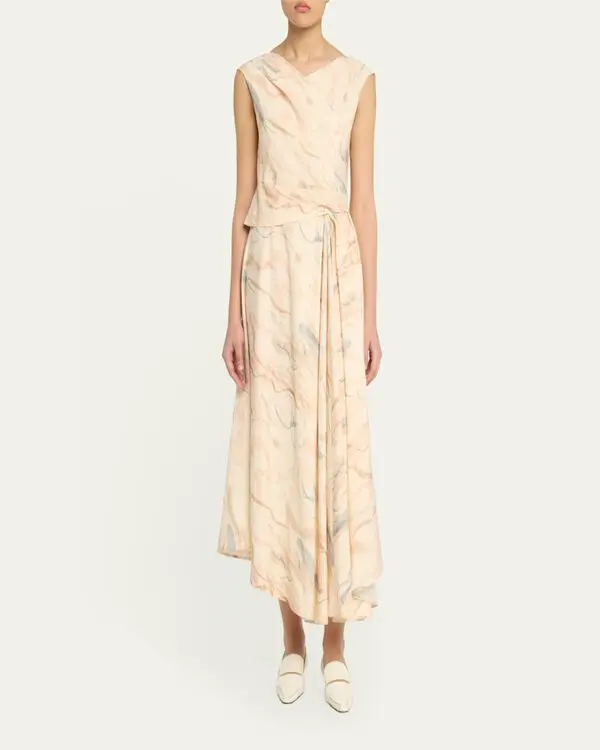 Lafayette 148 New York Draped-front Asymmetric Dress