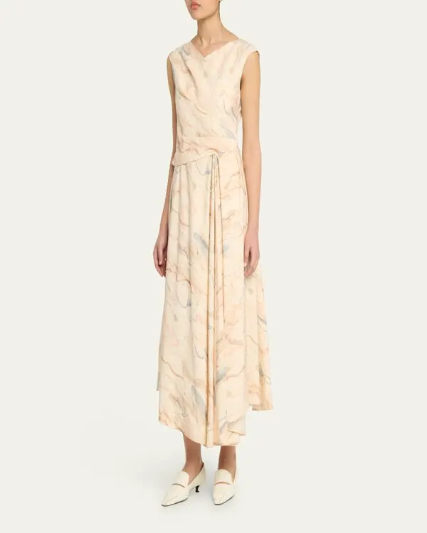 Lafayette 148 New York Draped-front Asymmetric Dress