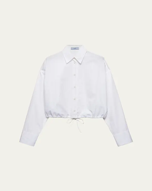 Prada Drawstring Poplin Shirt - Bianco