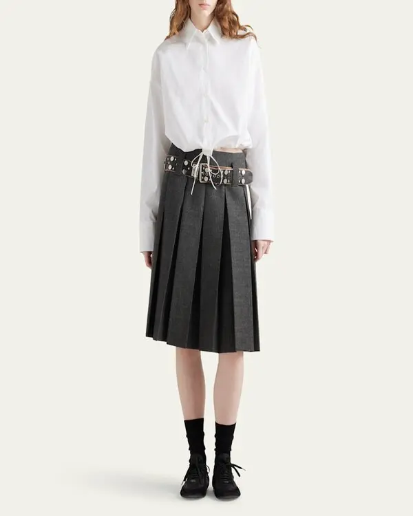 Prada Drawstring Poplin Shirt - Bianco