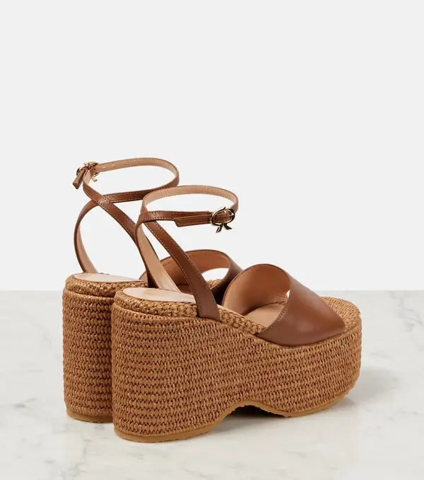 GIANVITO ROSSI Leather Platform Espadrilles