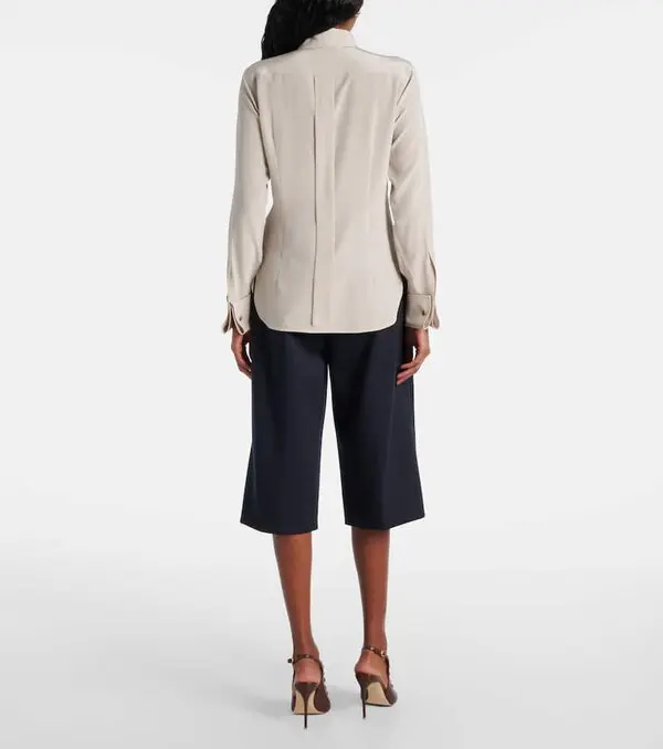 Max Mara Apollo Bow-detail Silk Crepe Blouse
