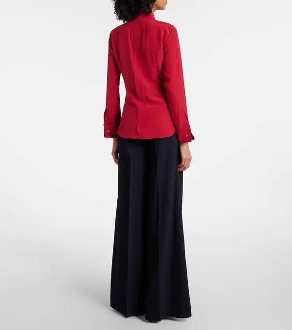 Max Mara Apollo Bow-detail Silk Crepe Blouse
