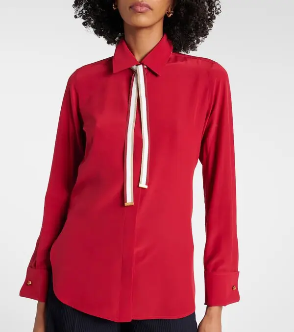 Max Mara Apollo Bow-detail Silk Crepe Blouse