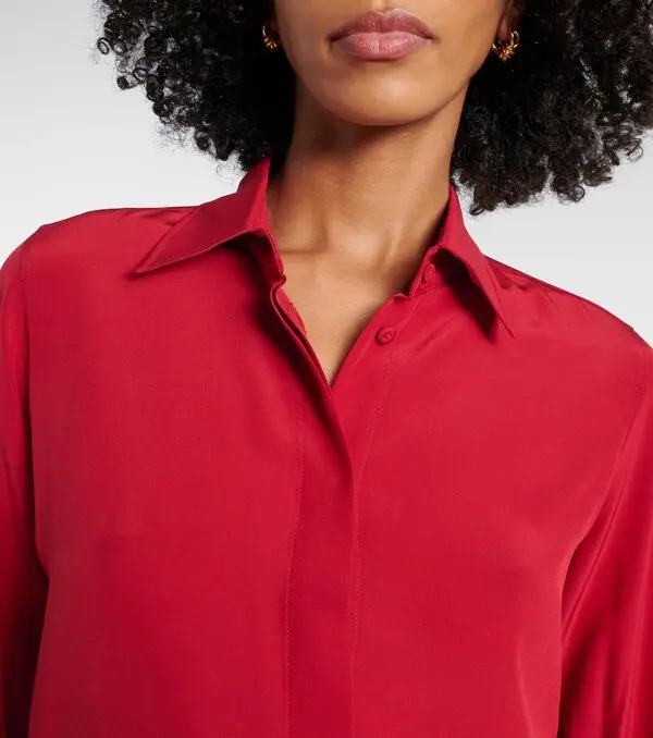 Max Mara Apollo Bow-detail Silk Crepe Blouse