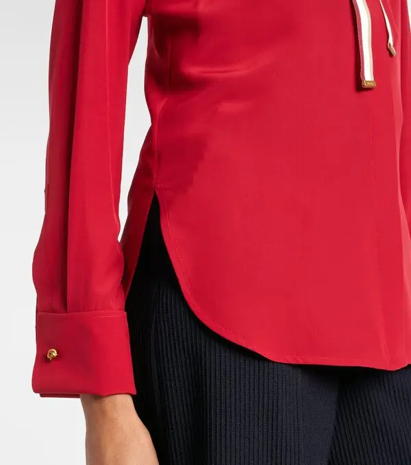 Max Mara Apollo Bow-detail Silk Crepe Blouse