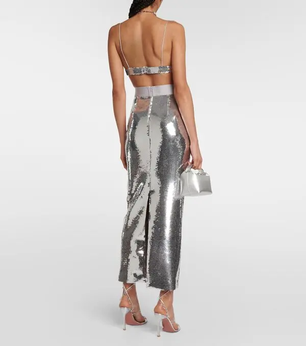 Alex Perry Denton Sequin-embellished Maxi Skirt