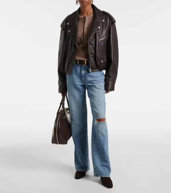 7 For All Mankind Tess Wide-leg Distressed Jeans