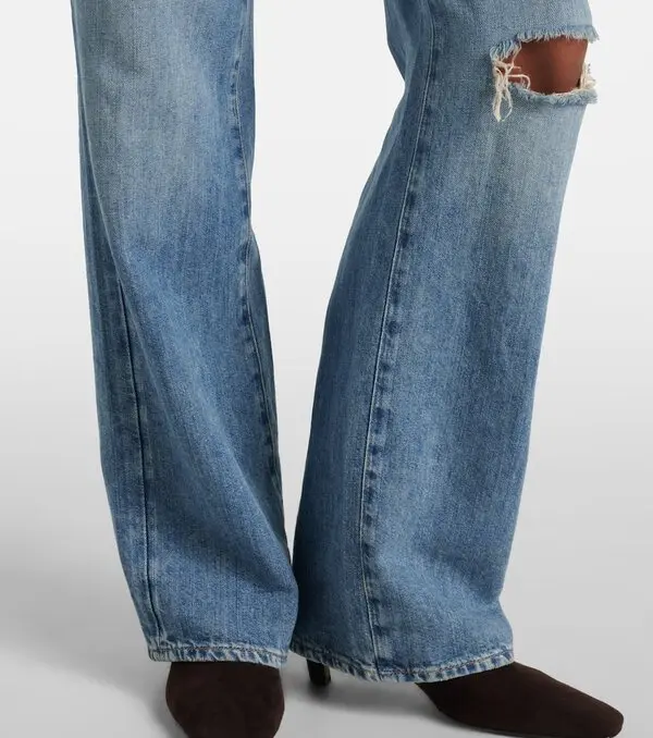7 For All Mankind Tess Wide-leg Distressed Jeans