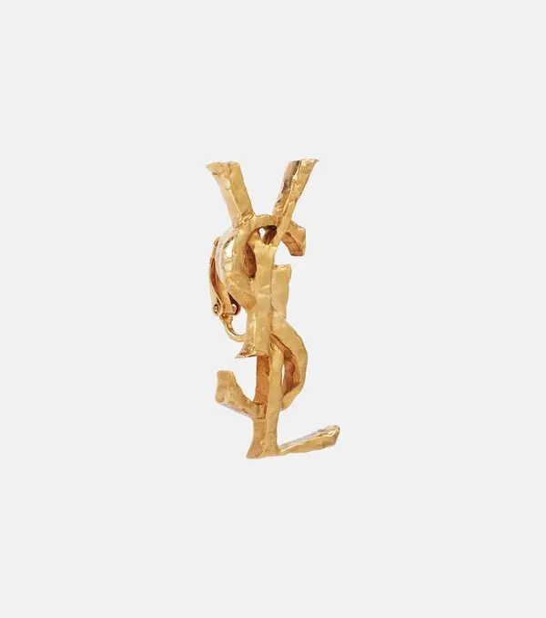 Saint Laurent Cassandre Clip-on Single Earring - Gold