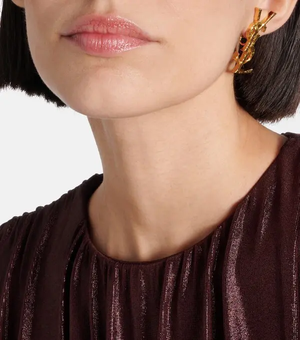 Saint Laurent Cassandre Clip-on Single Earring - Gold